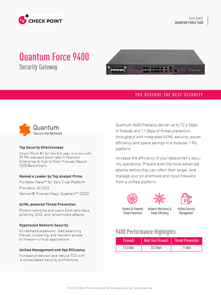 Quantum Force 9400 Datasheet | PDF | Computer Networking | Telecommunications