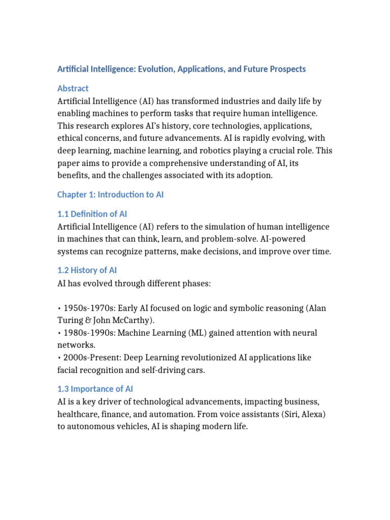 AI Evolution, Applications, and Ethics | PDF | Artificial Intelligence ...
