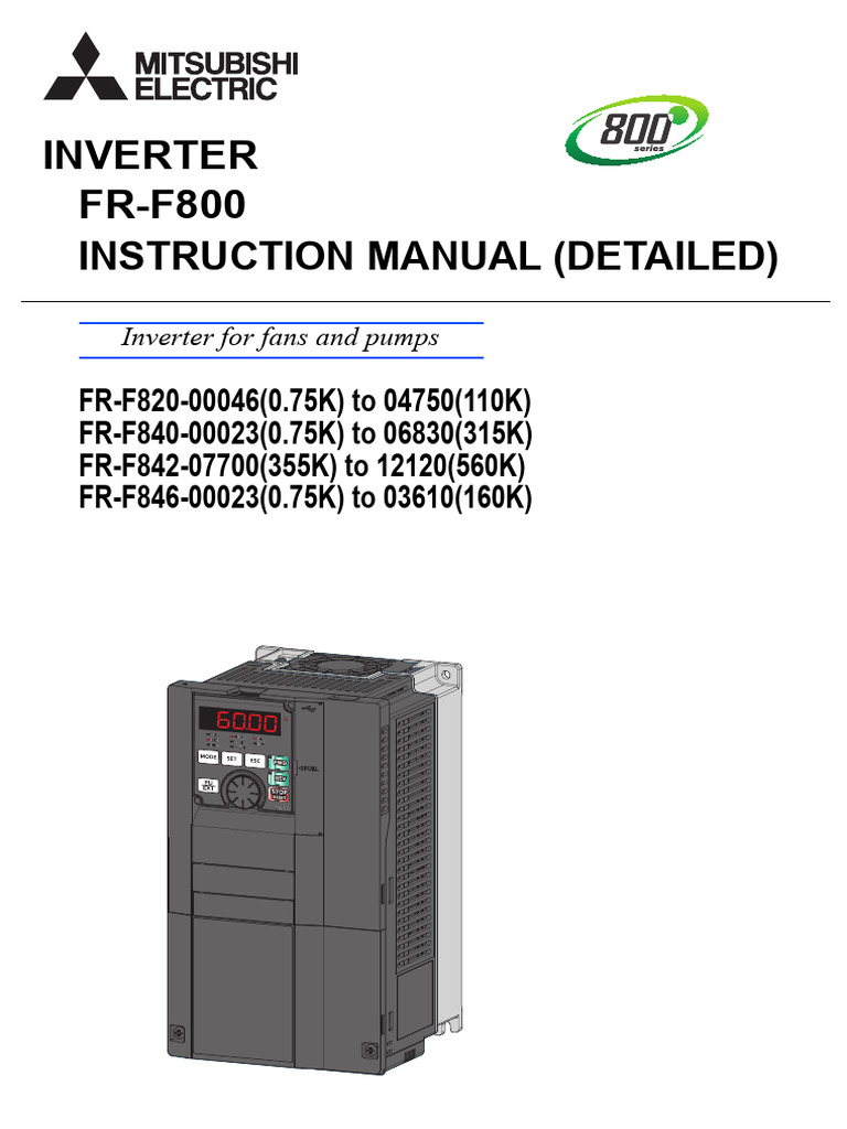 FR-F800 Instruction Manual (Detailed) | PDF | Electromagnetic Compatibility | Parameter ...