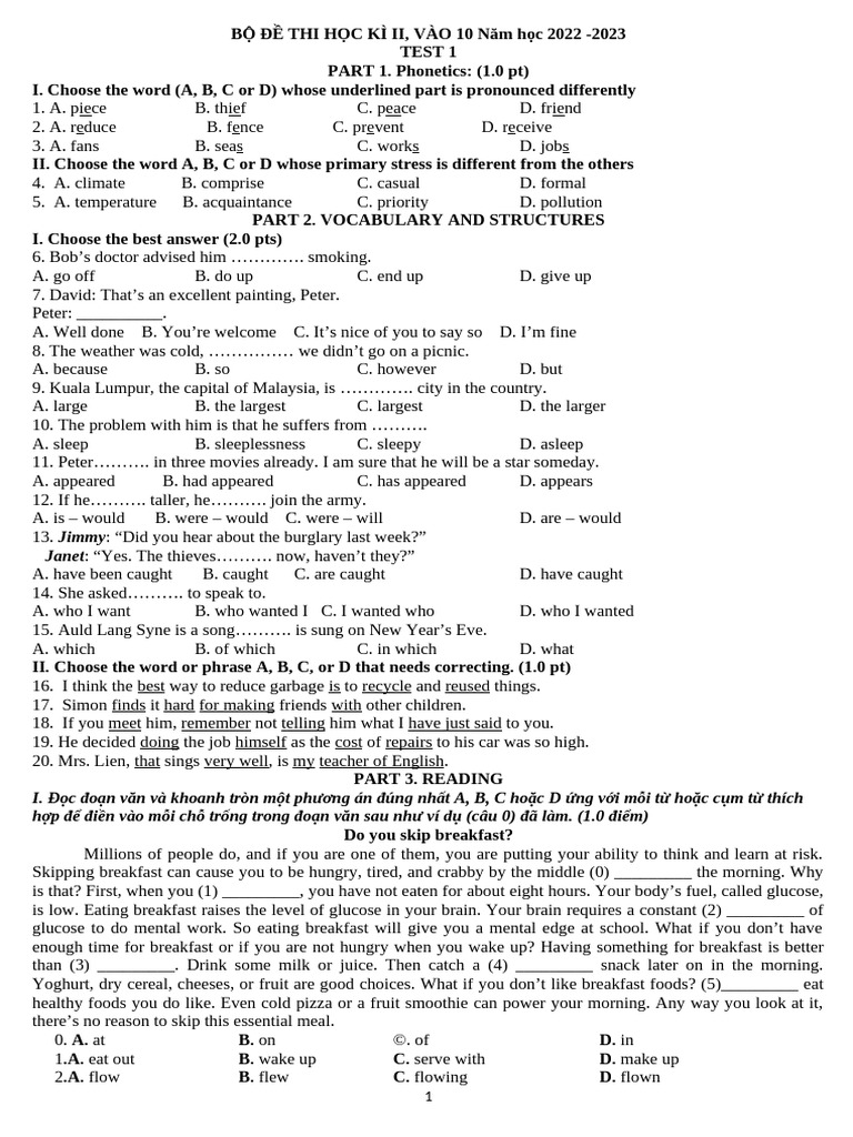 Bo de Thi HK II, Tuyen Sinh Vao Lop 10 - 2021 | PDF | Climate Change | Atmosphere Of Earth