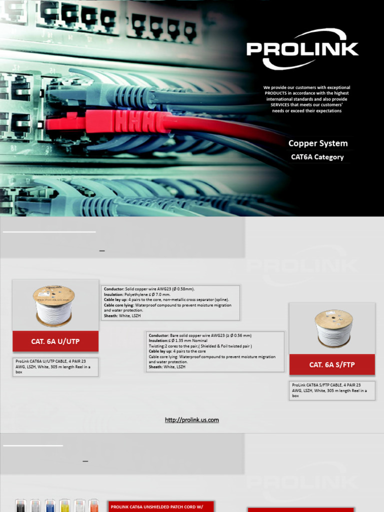 Prolink Catalog CAT6A U UTP S FTP | PDF | Electrical Engineering | Electrical Components