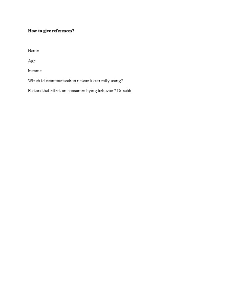 How To Give References | PDF | Business | Computers