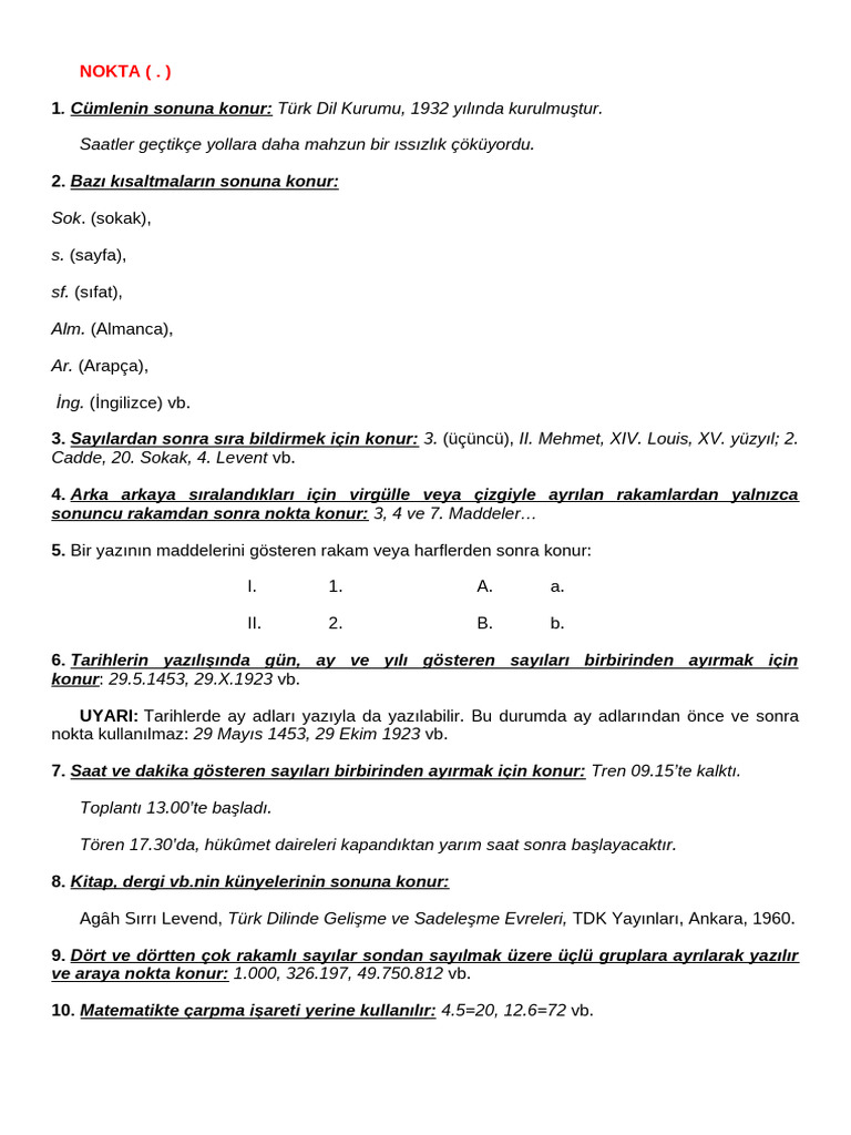 1 TDK Noktalama Konu | PDF