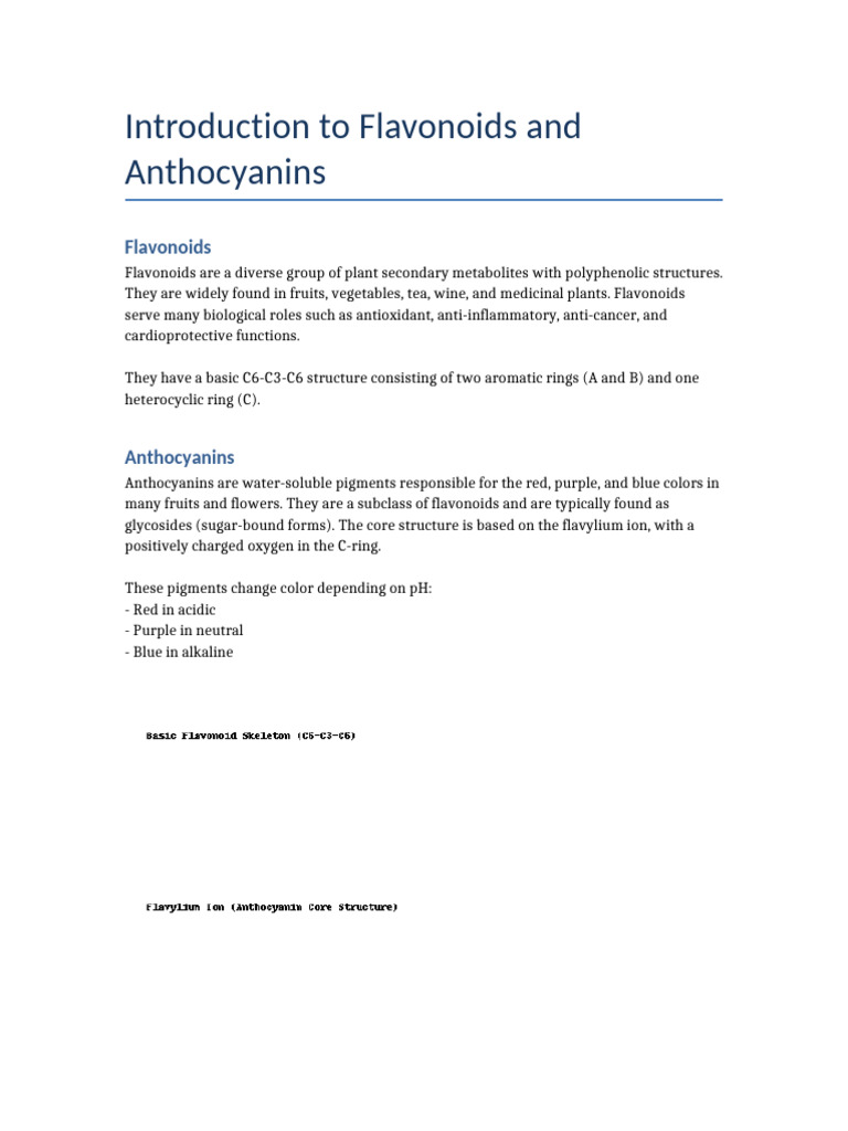 Flavonoids and Anthocyanins | PDF