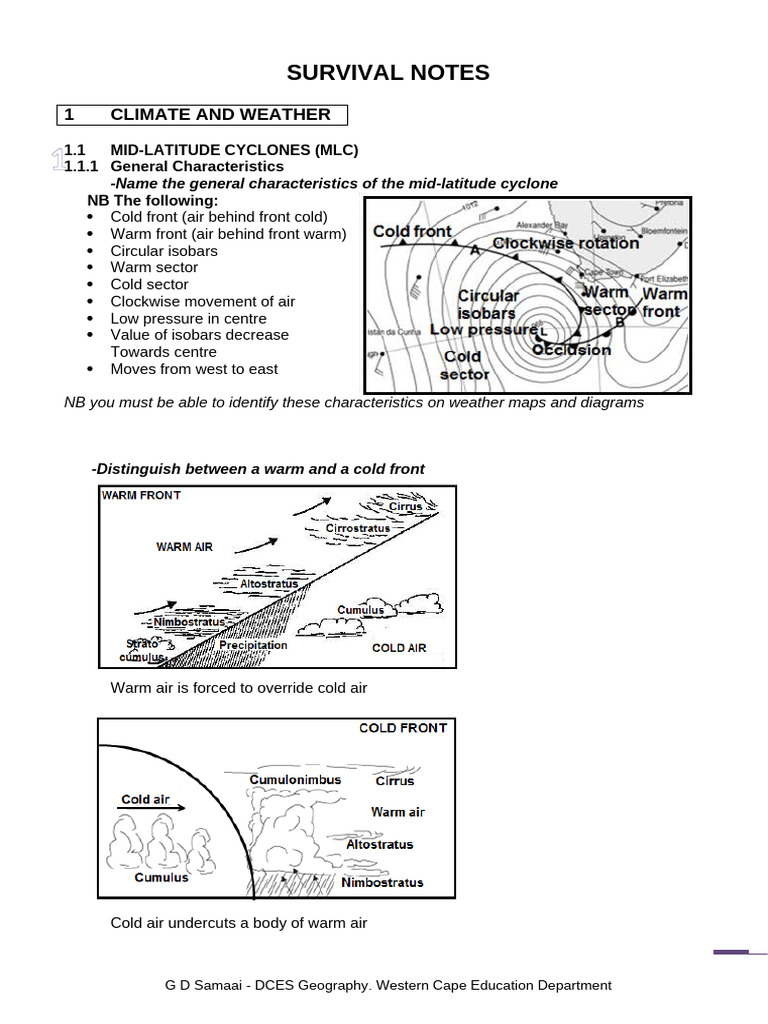Geography Notes Survival | PDF | Drainage Basin | Cyclone
