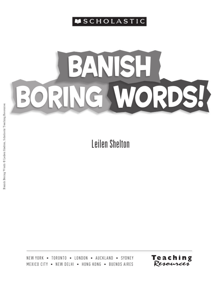 Banish Boring Words: Writing Resource | PDF