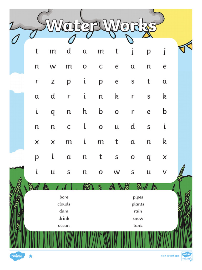 Au SC 258 Water Works Word Search | PDF | Groundwater | Earth Sciences