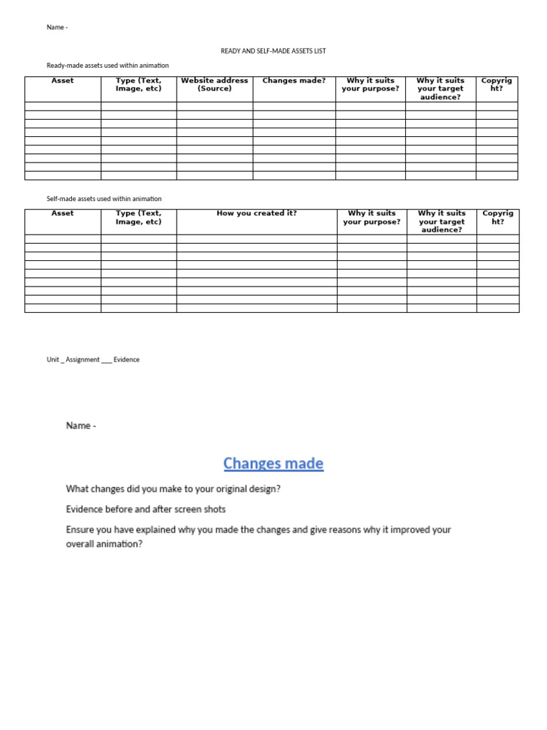 Detailed Ready and Self - Made Assets List | PDF