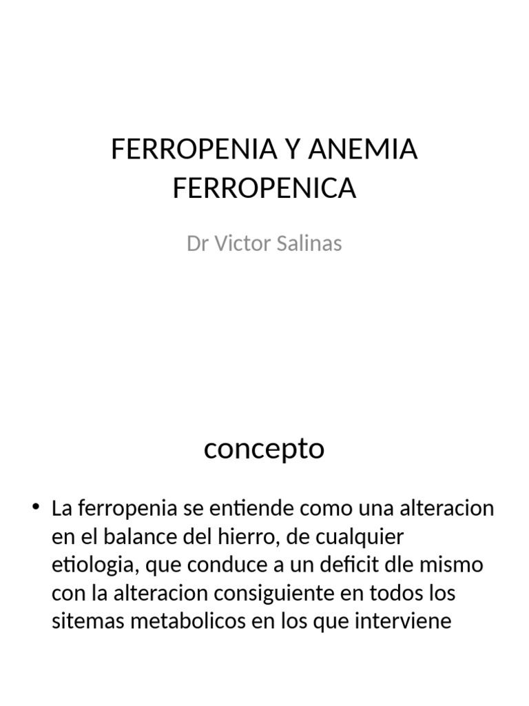 Ferropenia y Anemia: Diagnóstico y Causas | PDF | Anemia ...