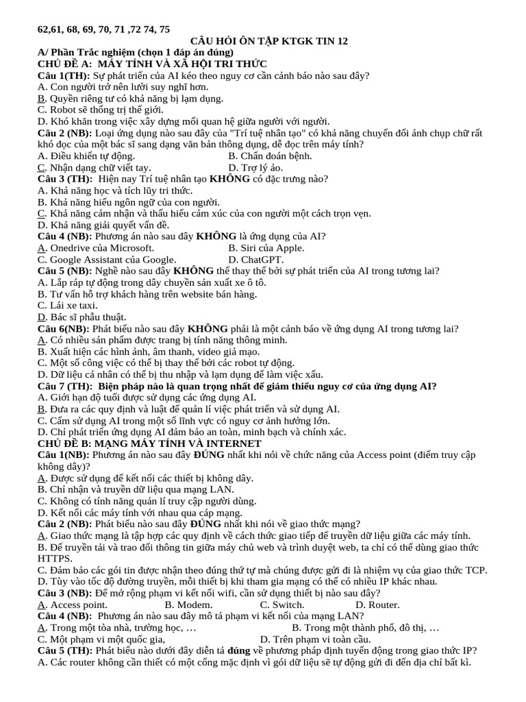 Tin 12 CHK (2) | PDF