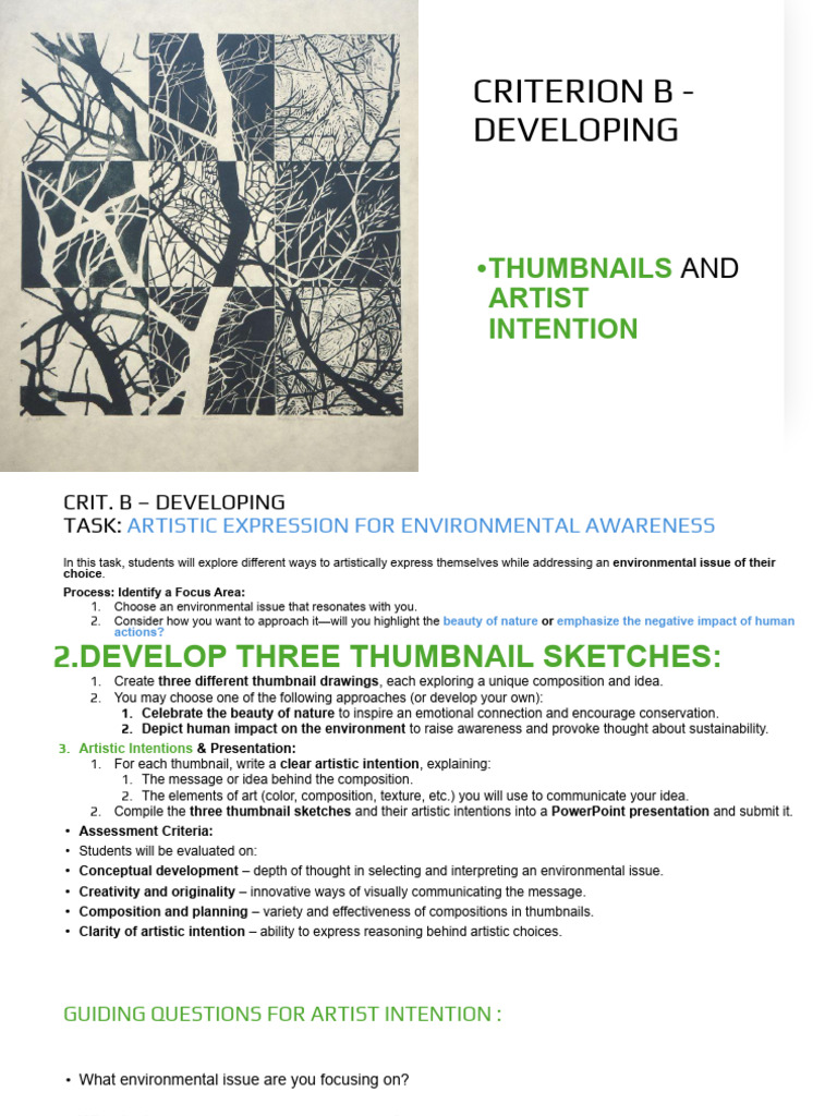 SA - Crit B - Thumbnails and Artist Intention | PDF