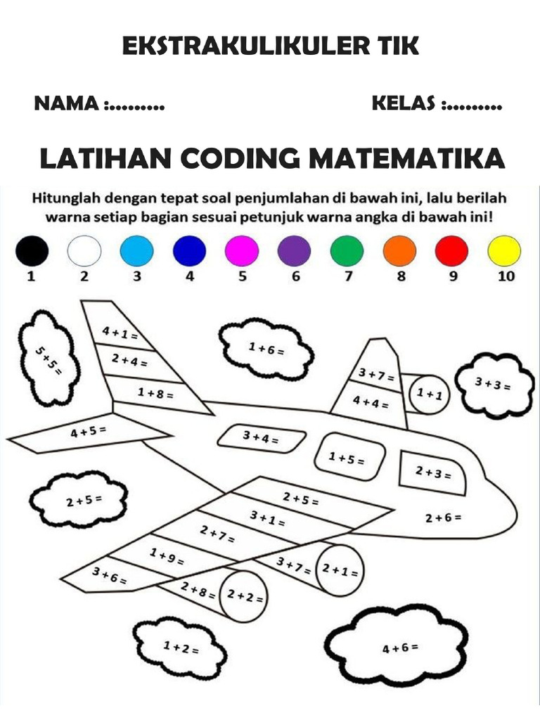 Lembar Kerja Coding Warna Biru Ilustrasi Sederhana - 20250216 - 203614 ...