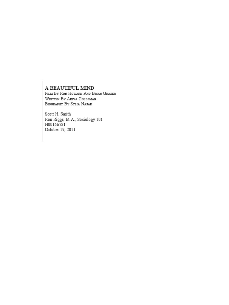 A Beautiful Mind Review | PDF | Human Diseases And Disorders | Nervous ...