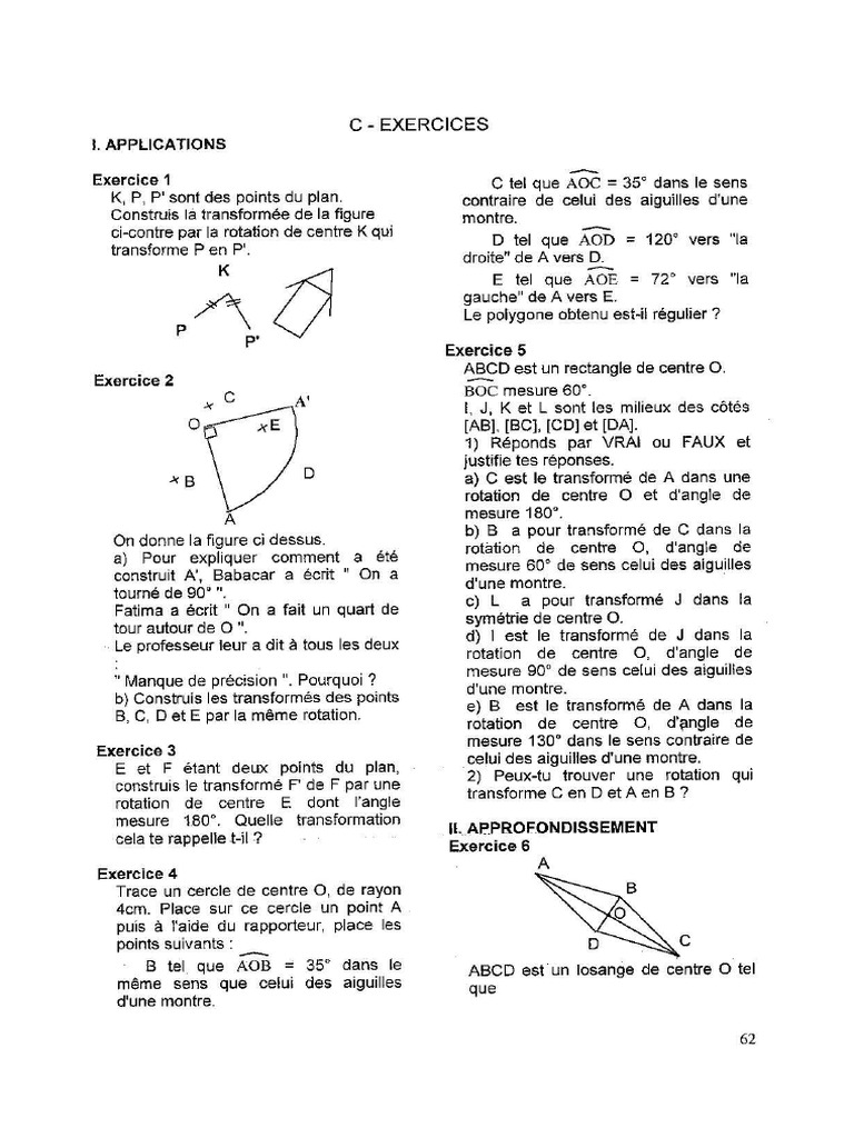 CH 6 Rotations Polygones Reguliers Exos | PDF