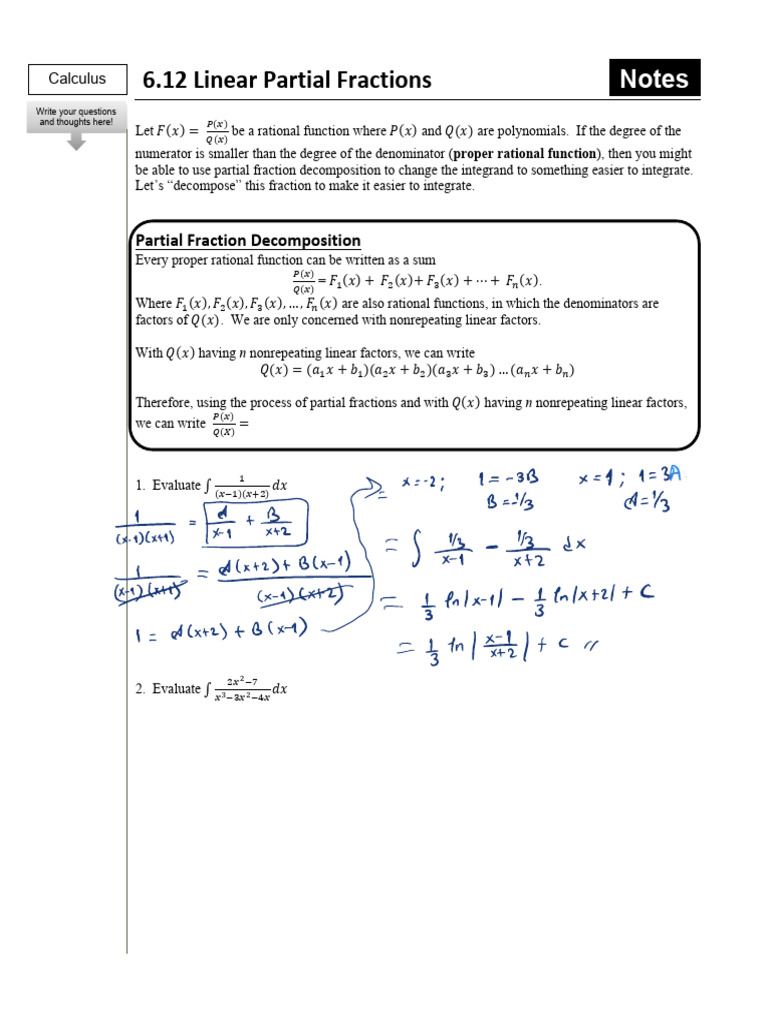 6.12 Linear Partial Fractions | PDF | Abstract Algebra | Mathematical ...