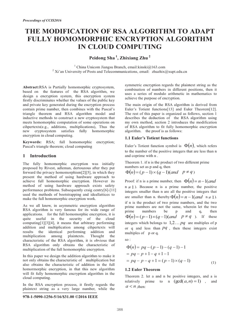 THE-MODIFICATION-OF-RSA-ALGORITHM | PDF | Number Theory | Computer Security