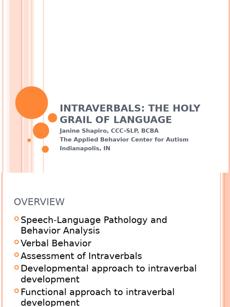 Intraverbals-The Holy Grail of Language | PDF | Speech | Human ...