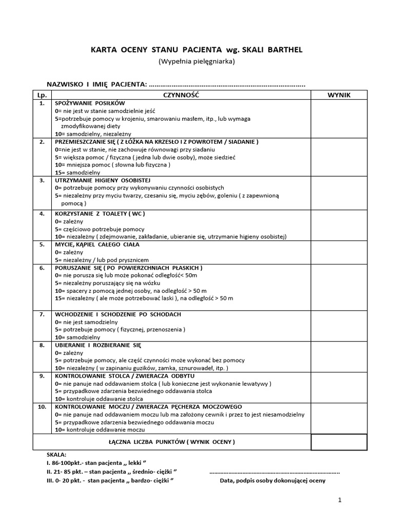 Zal2a Skala Barthel | PDF