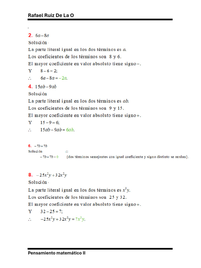 Ejercicios 8 Libro de Baldor 1 | PDF