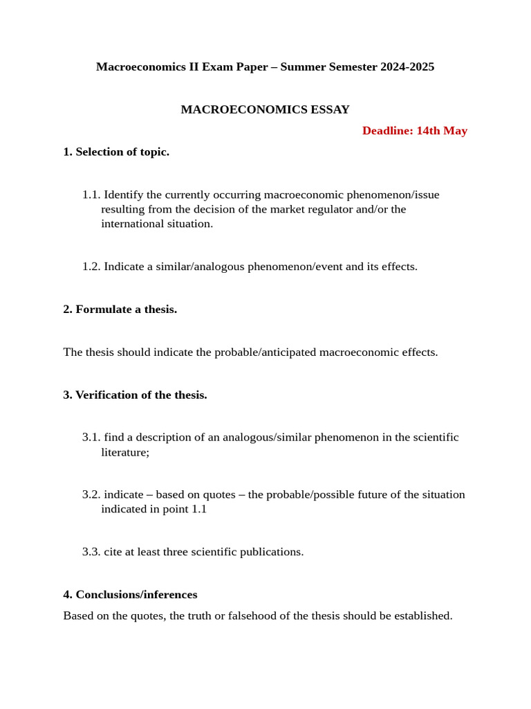 Macroeconomics II Exam Paper 2 | PDF