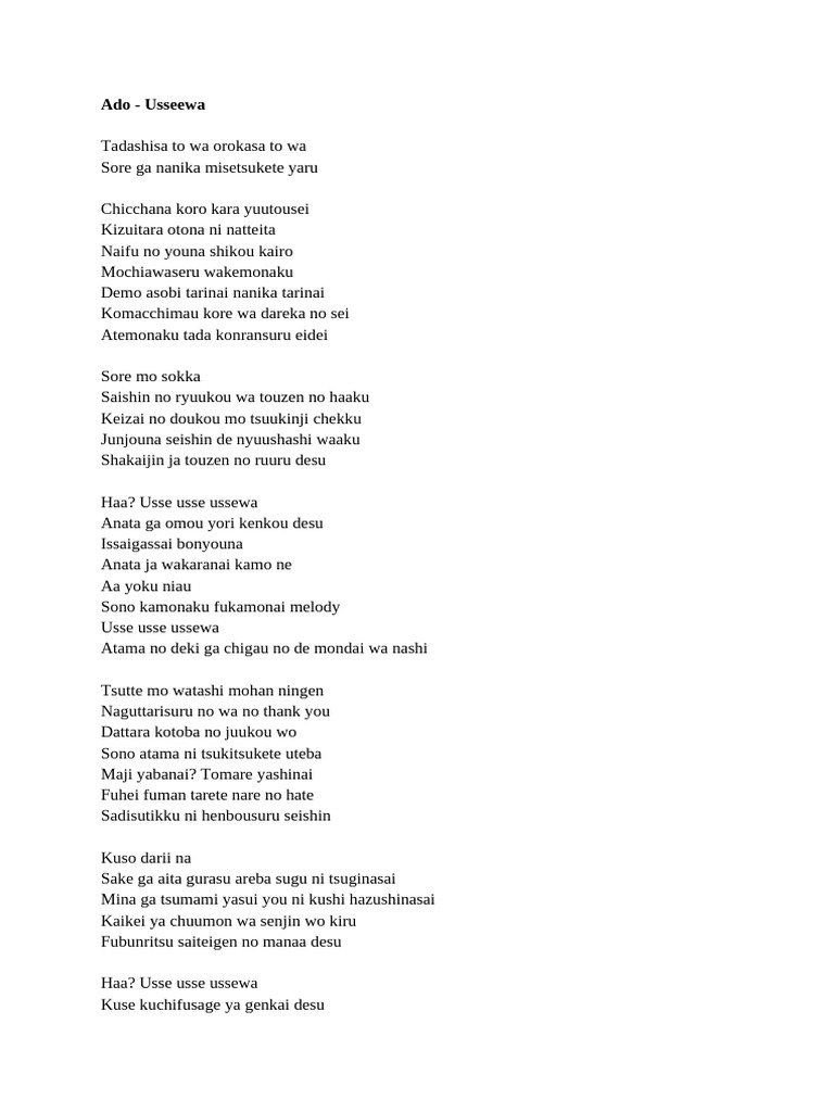 Ado - Usseewa | PDF