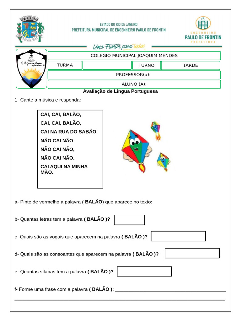 Prova 2° ano 2° bimestre | PDF