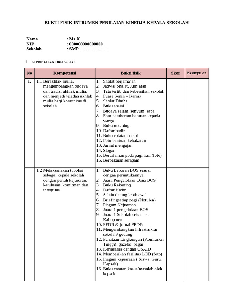 contoh Catatan Bukti fiisik-PPKS | PDF