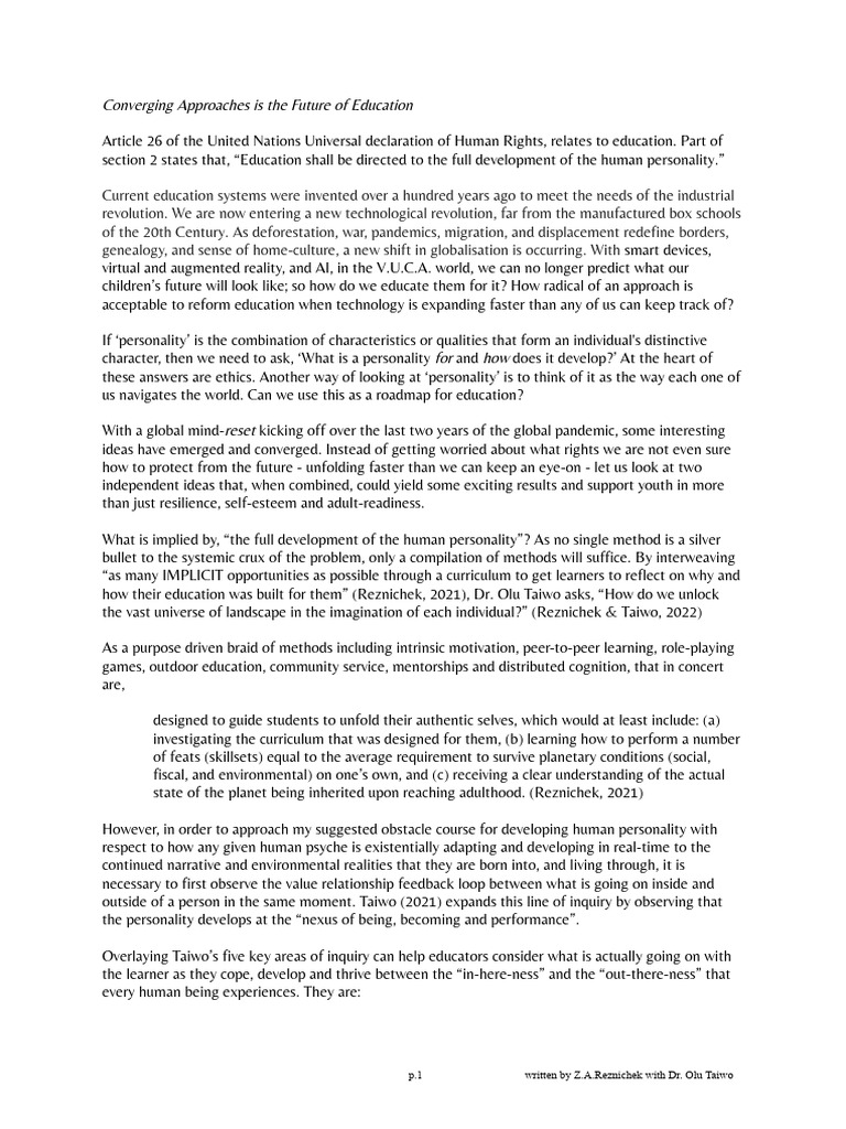 Converging Approaches Is The Future of E | PDF | Learning | Psychology