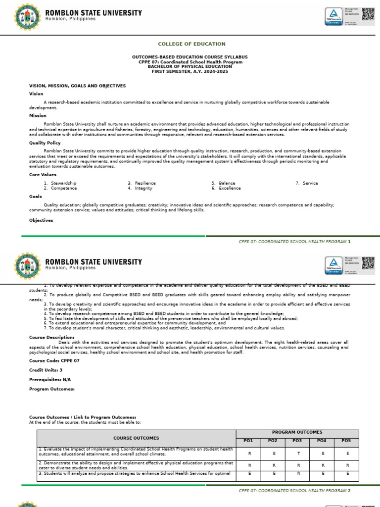 Coordinated-School-Health-Program-2024-2025 | PDF | Psychology | Cognition