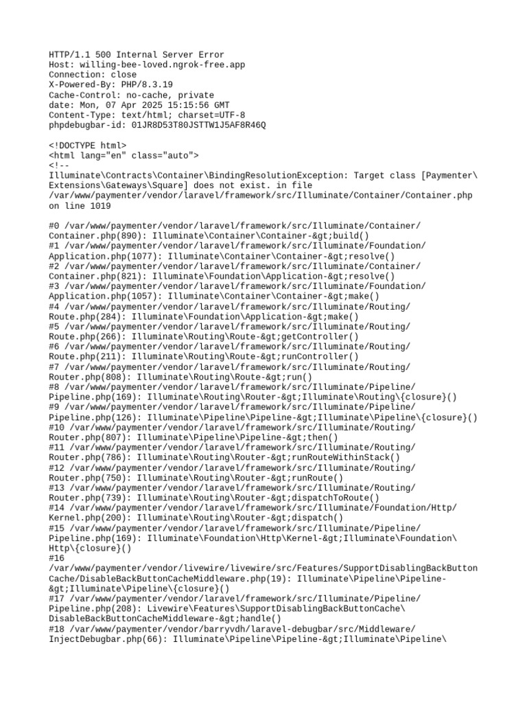 Laravel 500 Error: Class Not Found | PDF | Internet Standards | Network ...