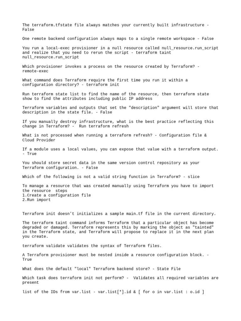 Terraform Last Minute Notes | PDF | Computer File | Computing