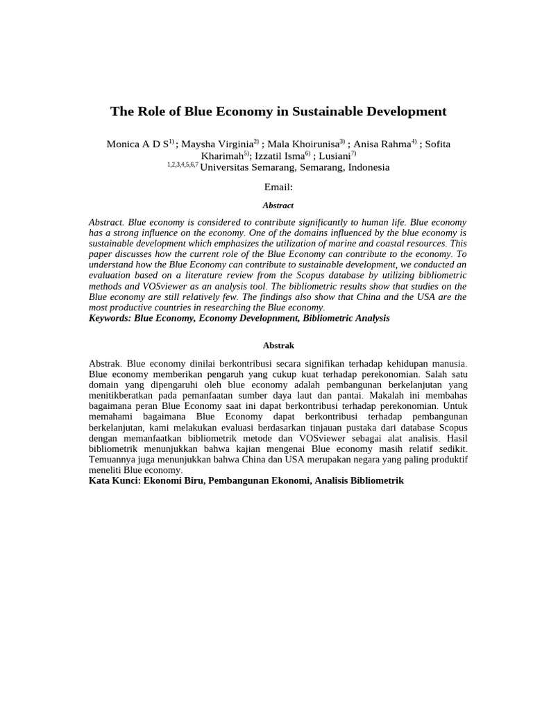 Blue Economy's Impact on Sustainability | PDF | Sustainability | Data