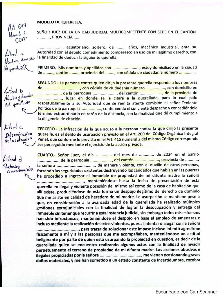 Querella Alex Zambrano | PDF