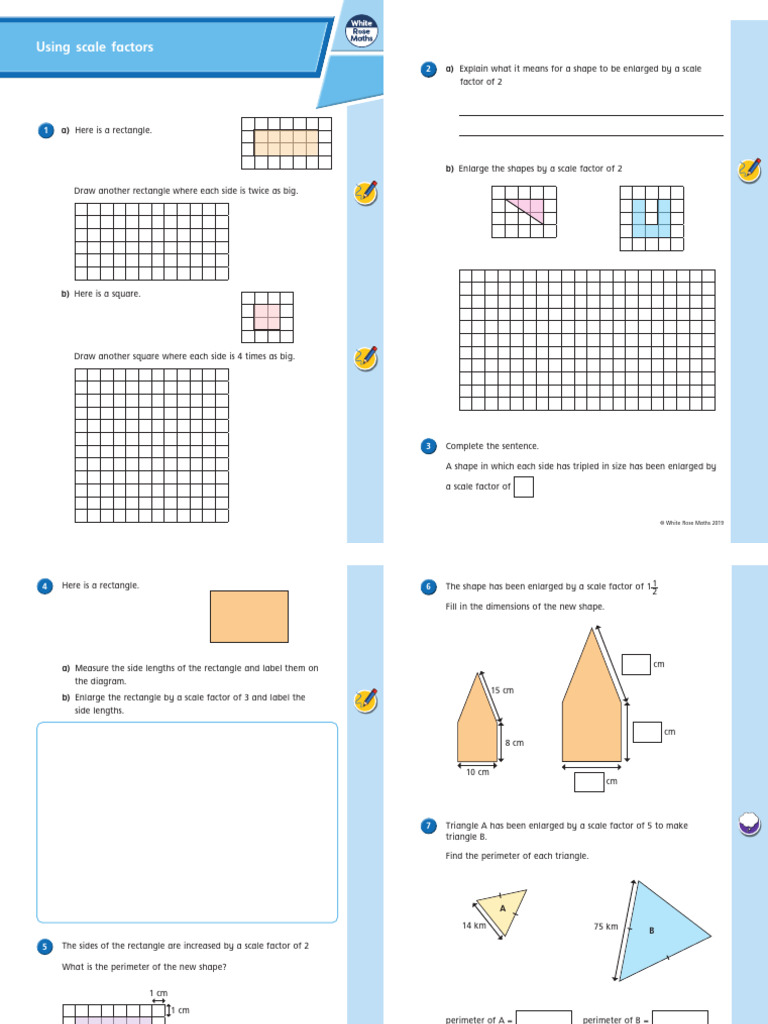 Y6 Spring Block 6 WO5 Using Scale Factors 2019 | PDF | Shape | Length