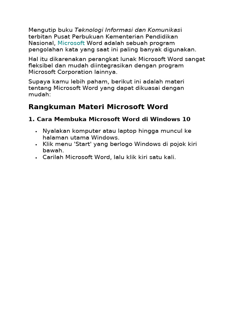 Panduan Dasar Microsoft Word | PDF