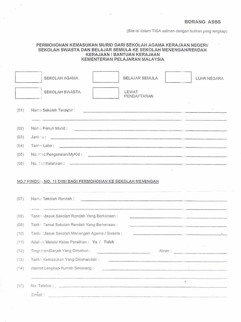 Borang Asbs | PDF