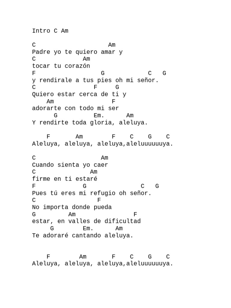 Aleluya Letra y Acordes | PDF