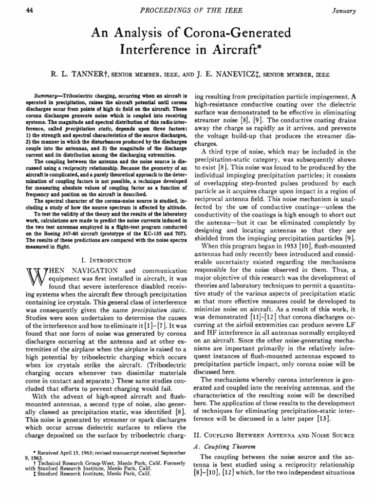 Corona Interference in Aircraft Systems | PDF | Antenna (Radio ...