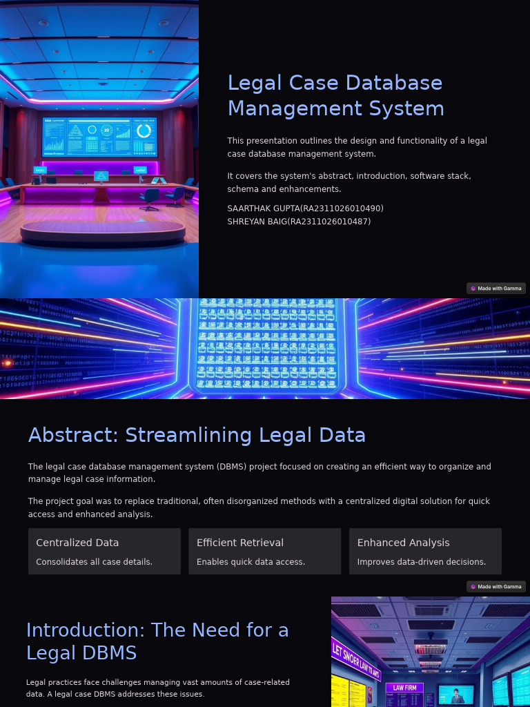 Legal Case Database Management System | PDF | Databases | Information Science