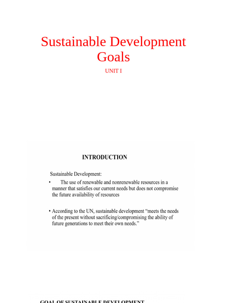Overview of Sustainable Development Goals | PDF