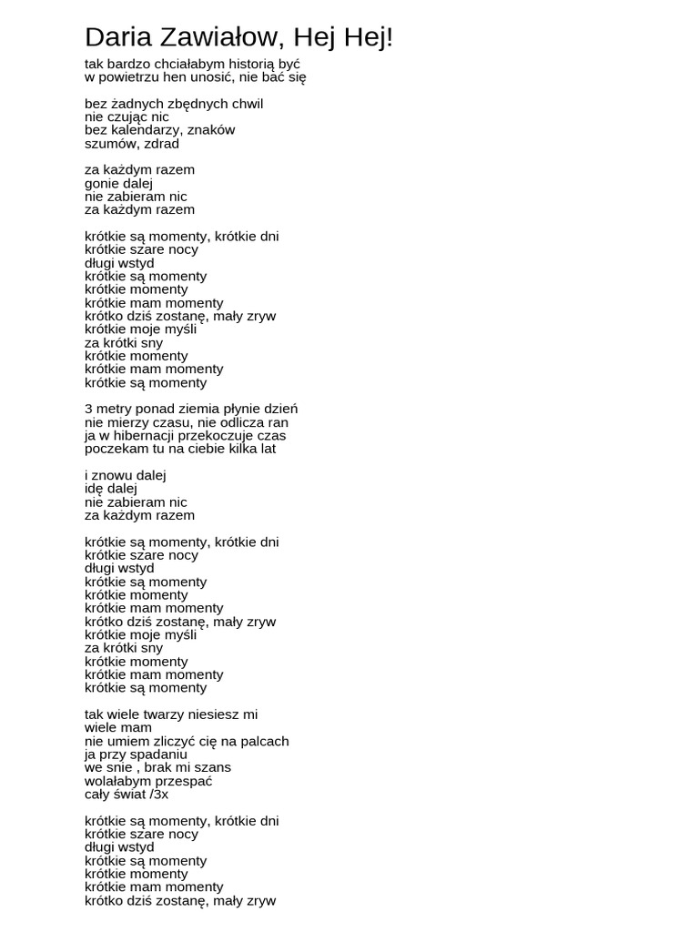 Daria Zawialow Hej Hej | PDF
