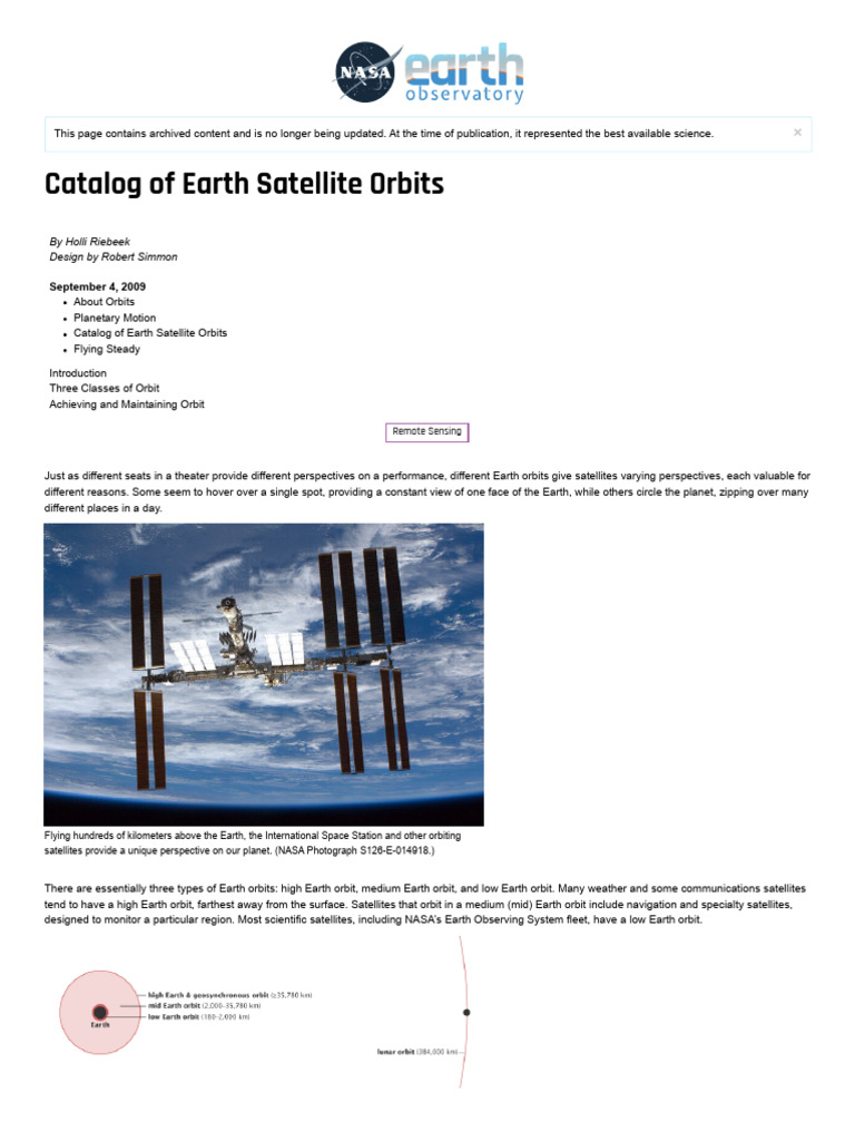 Catalog of Earth Satellite Orbits | PDF | Orbit | Space Debris