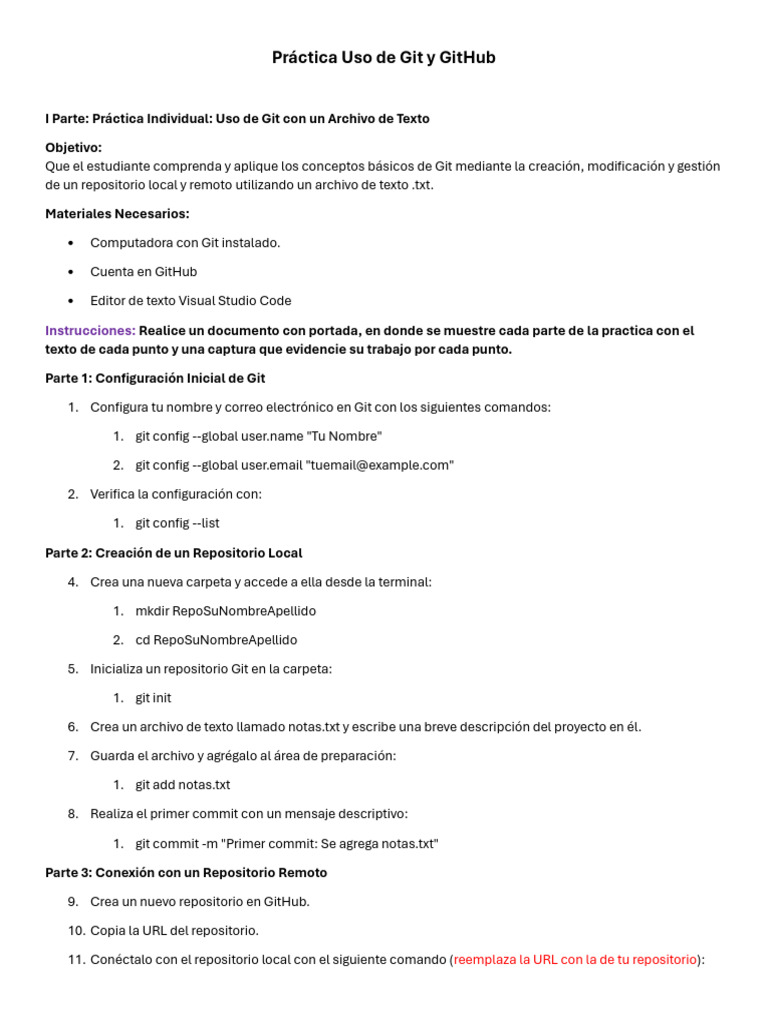 Práctica Git y GitHub | PDF | Informática | Software