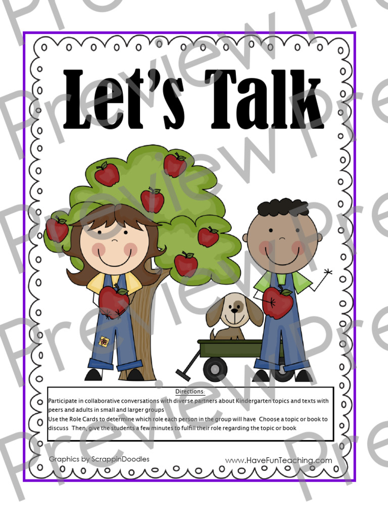 Lets Talk Classroom Speaking Activity Preview | PDF
