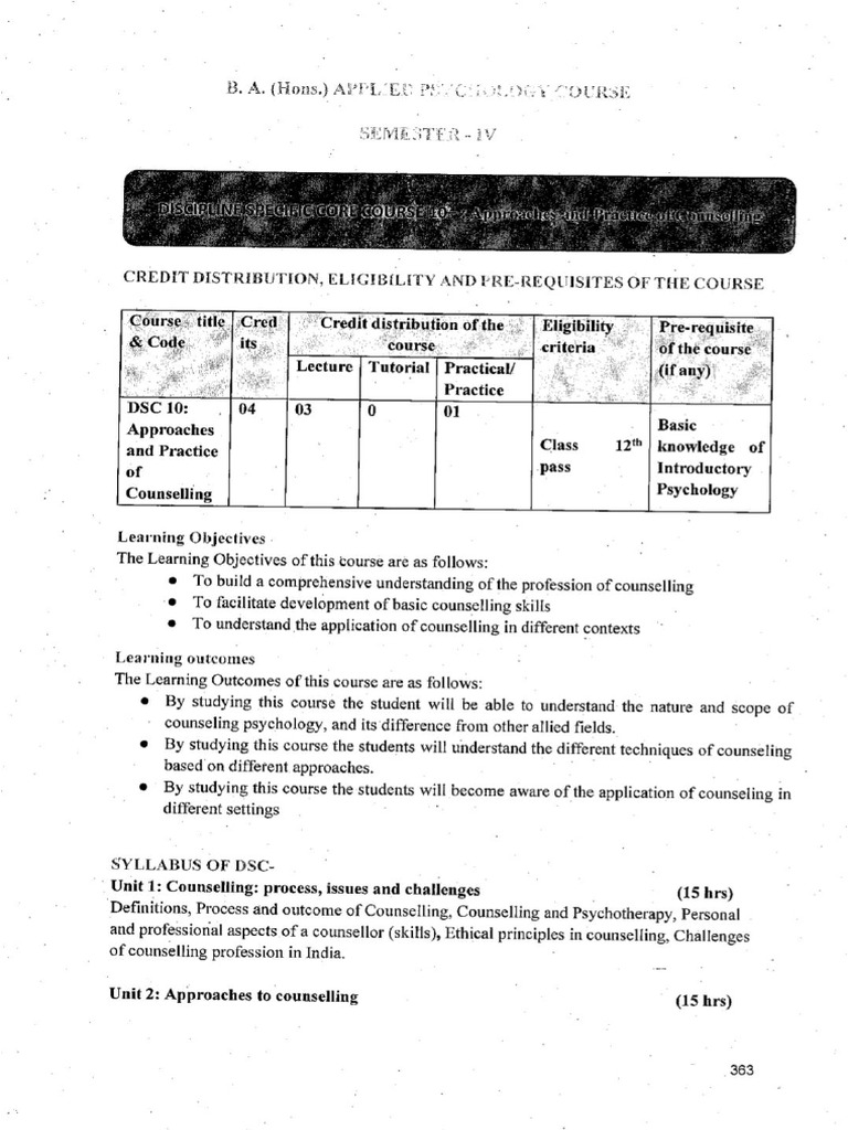 Sem IV Syllabus | PDF