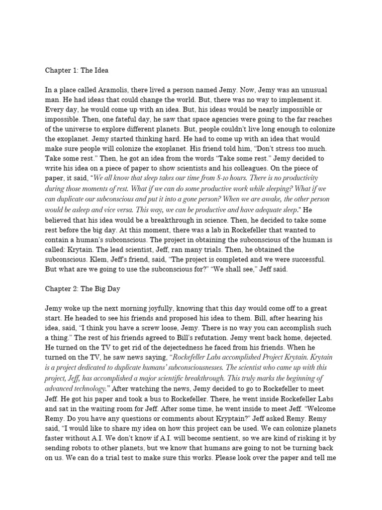 SubCON Chapter 1 - First Glance | PDF