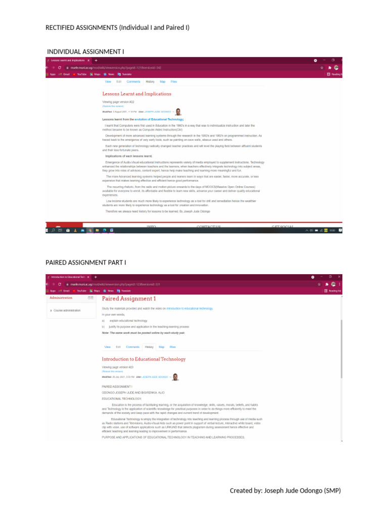 EdTech Individual Assignment I and Paired Assignment I | PDF