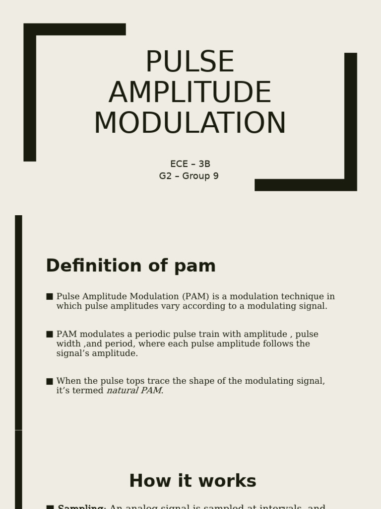 PULSE Amplitude Modulation | PDF