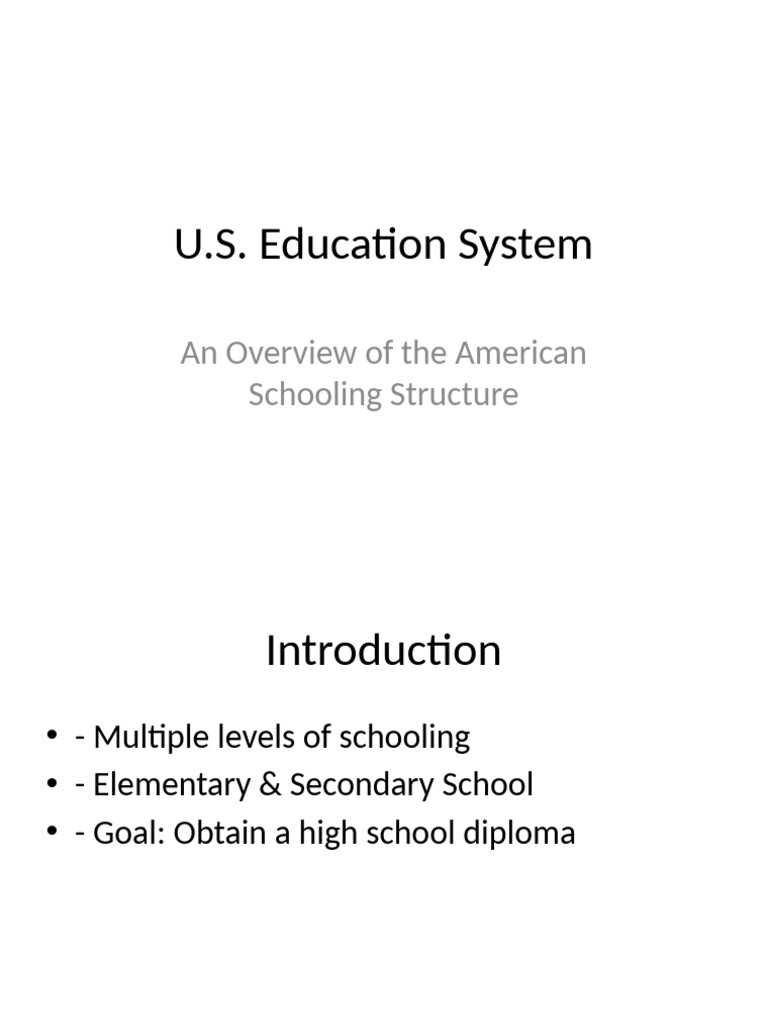 Overview of U.S. Education System | PDF
