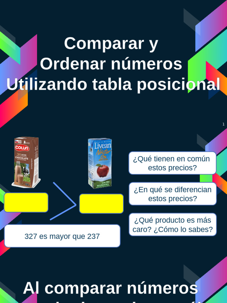 Comparación de Números con Tabla Posicional | PDF